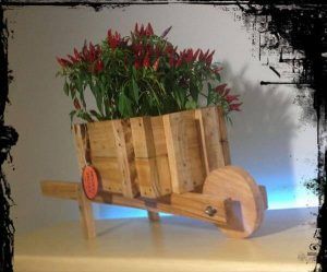 DIY Pallet Wheel Barrow Planter