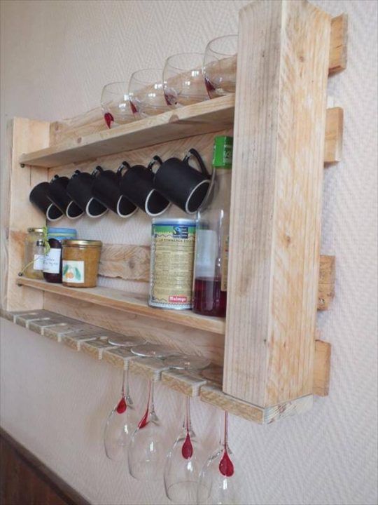 Pallet Utensil Rack for Kitchen