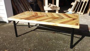 Industrial Pallet Chevron Coffee Table