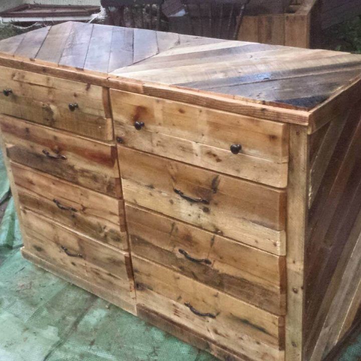 Wooden Pallet Dresser / Chest of Drawers
