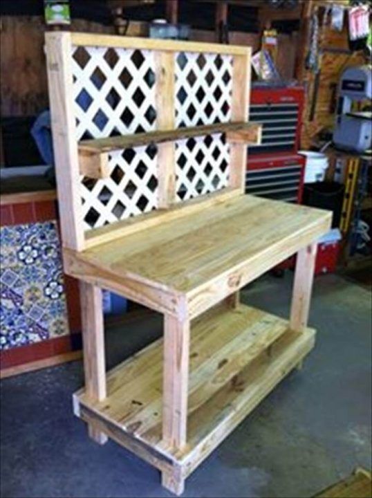 DIY Pallet Potting Table For Garden