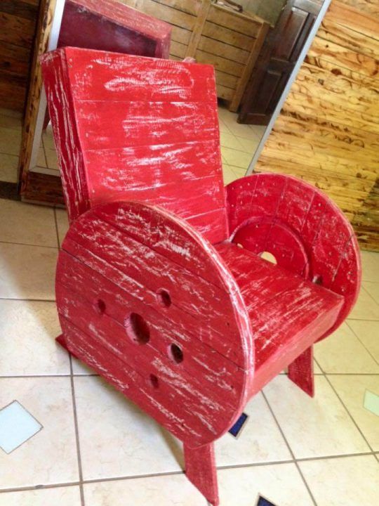 Pallet and Cable Spool Chairs