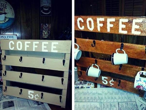 Wooden Pallet Coffee Mug Holders