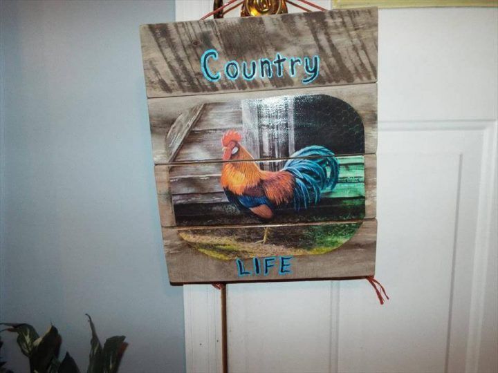 Pallet Rooster Sign ART for Home
