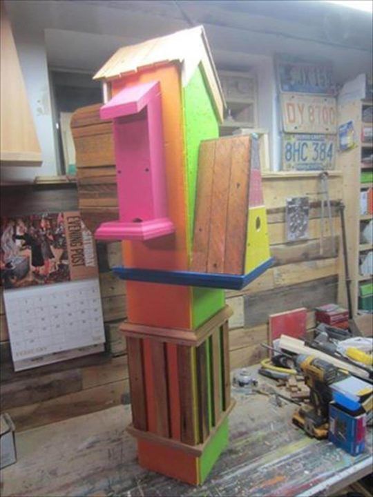 Creative Pallet Bird Houses