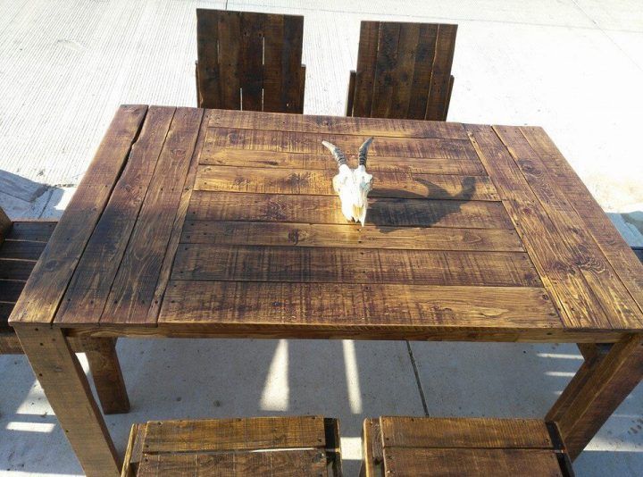 Wooden Pallet Dining Table and Chairs Set