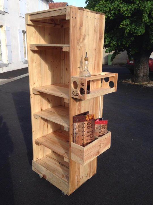 Pallets Beverage Bottle Rack on Wheels