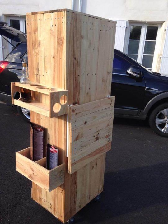 Pallets Beverage Bottle Rack on Wheels