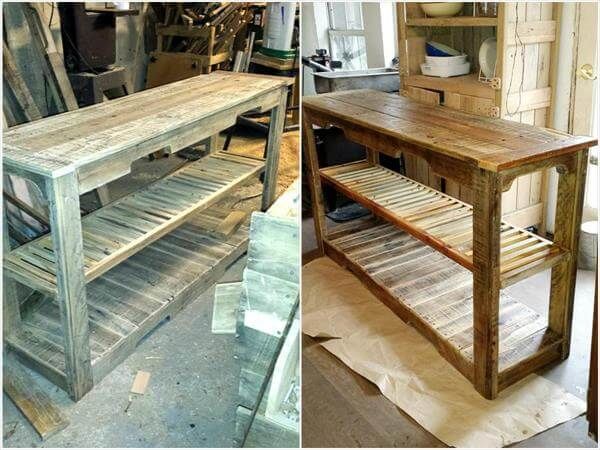 Multipurpose Wooden Pallet Console Table