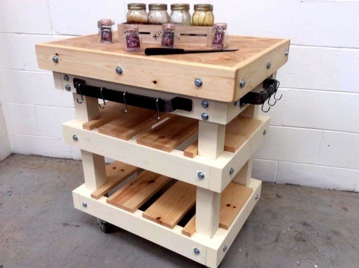 Butcher Block Pallet Kitchen Island! 45% Pallets