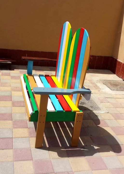 Pallet Adirondack Rainbow Benches