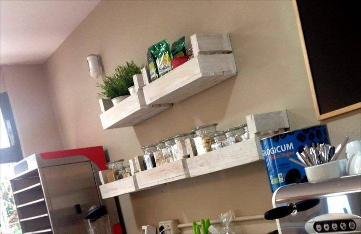 Reclaimed Pallet Shelves for Kitchen