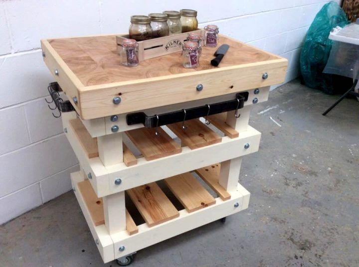 Butcher Block Pallet Kitchen Island! 45% Pallets