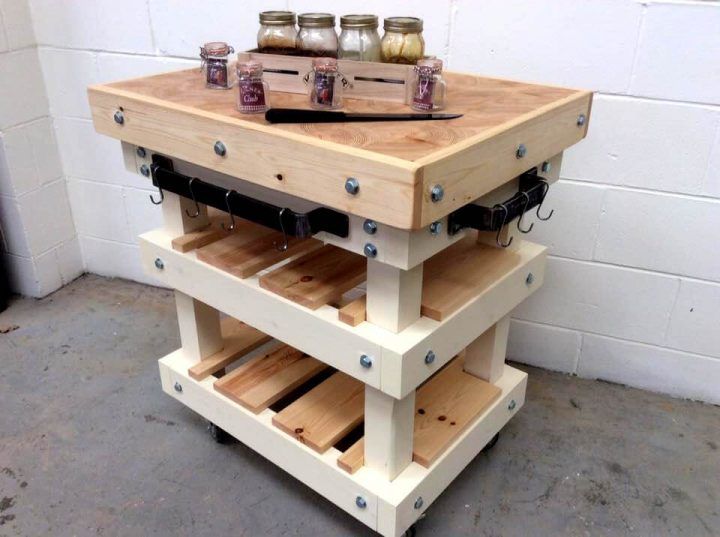 Butcher Block Pallet Kitchen Island! 45% Pallets