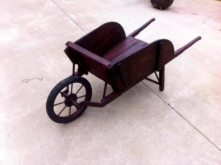 Refurbished Pallet Wheelbarrow Planter